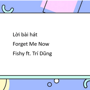 Lời bài hát Forget Me Now - Fishy ft. Trí Dũng | Forget Me Now Lyrics