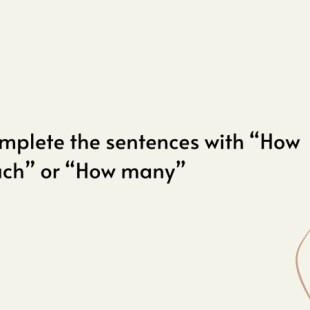Complete the sentences with “How much” or “How many”